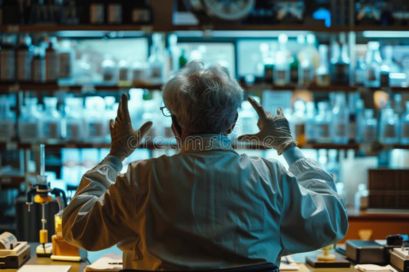 Senior Scientist Analyzing Samples in Research Laboratory Stock Photo ...