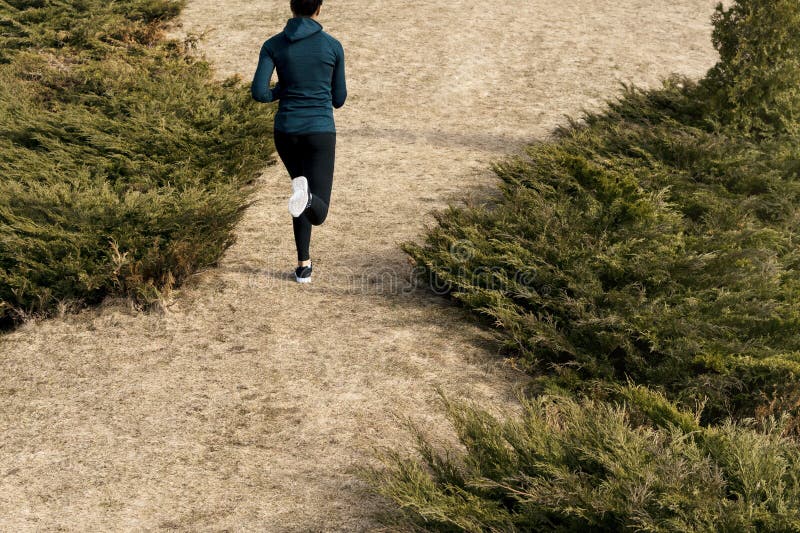 Back View of a Female Runner Stock Image - Image of woman, sportswear ...