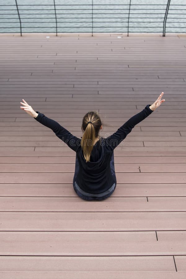 Female with Slim Body Enjoying Yoga Training Stock Image - Image of ...