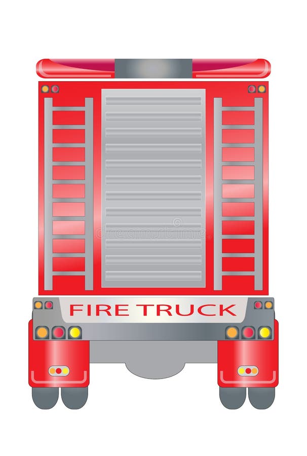 Fire truck back isolated stock illustration. Illustration of fast ...