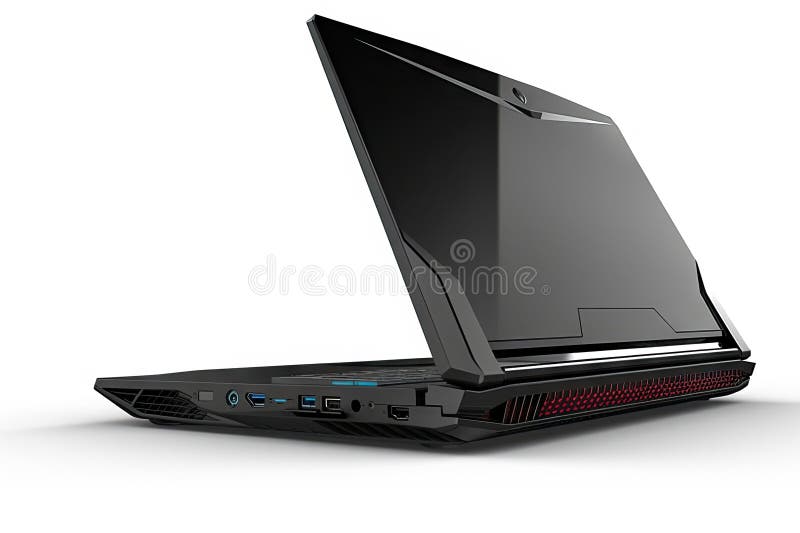 Back View Gaming Laptop White Isolated Background Laptop Designed ...