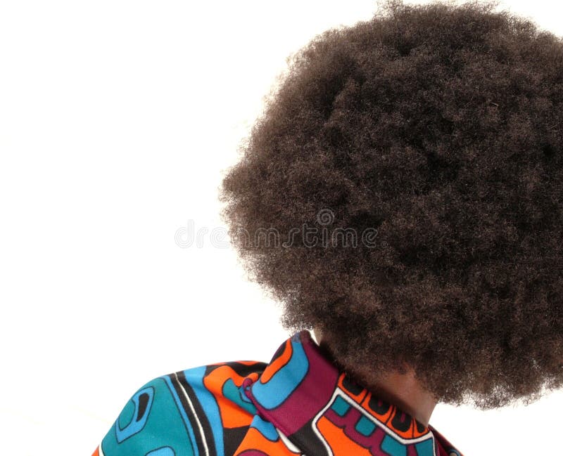 Back View of Girl with Huge Afro Stock Image - Image of person ...