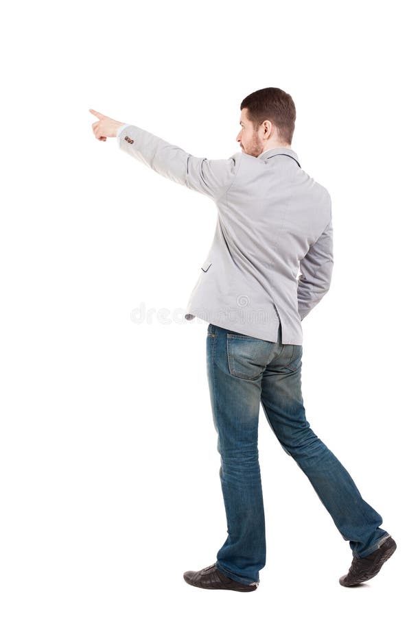 Back View of Going Business Man Pointing. Stock Image - Image of people ...