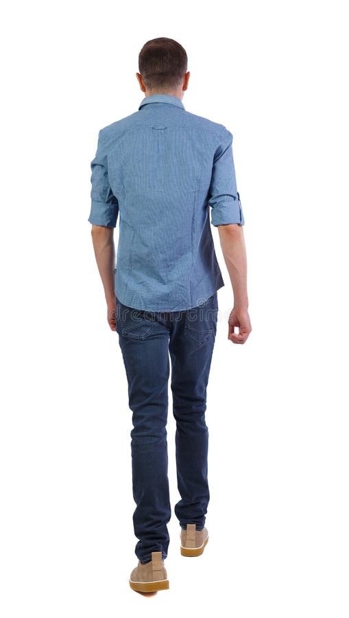 Back View of Going Handsome Man Stock Image - Image of striding, jeans ...