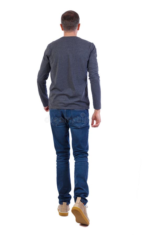 Back View of Going Handsome Man Stock Image - Image of isolated, look ...