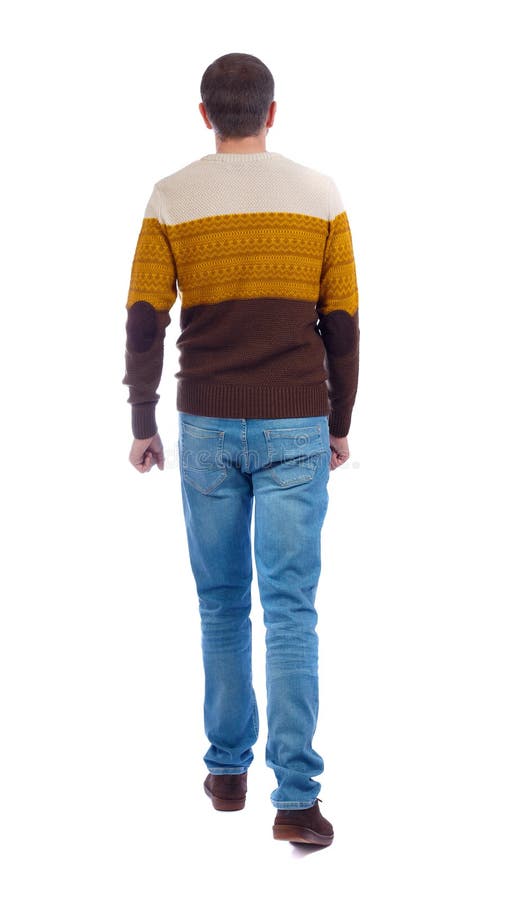 Back View of Going Handsome Man. Walking Young Guy Stock Photo - Image ...