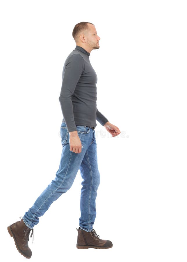 Back View of Going Handsome Man. Walking Young Guy Stock Photo - Image ...