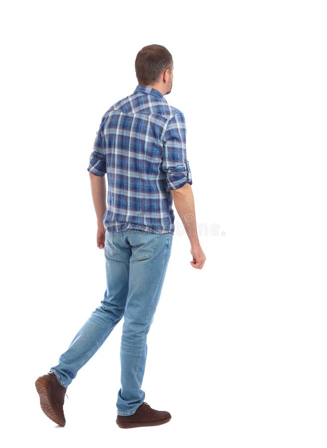 Back View of Going Handsome Man. Walking Young Guy Stock Photo - Image ...