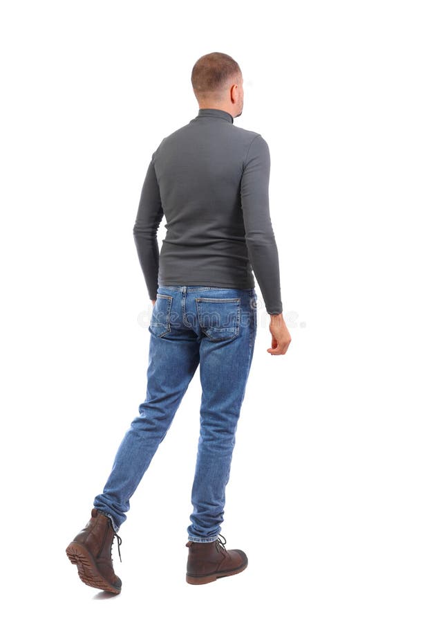 Back View of Going Handsome Man. Walking Young Guy Stock Photo - Image ...