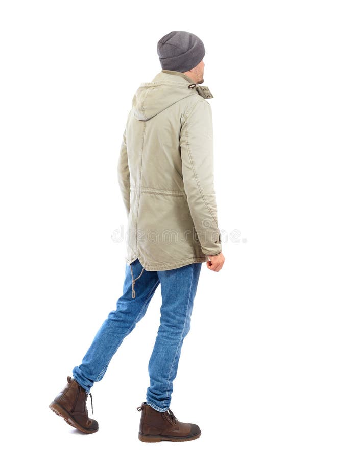 Back View of Going Handsome Man. Walking Young Guy Stock Image - Image ...
