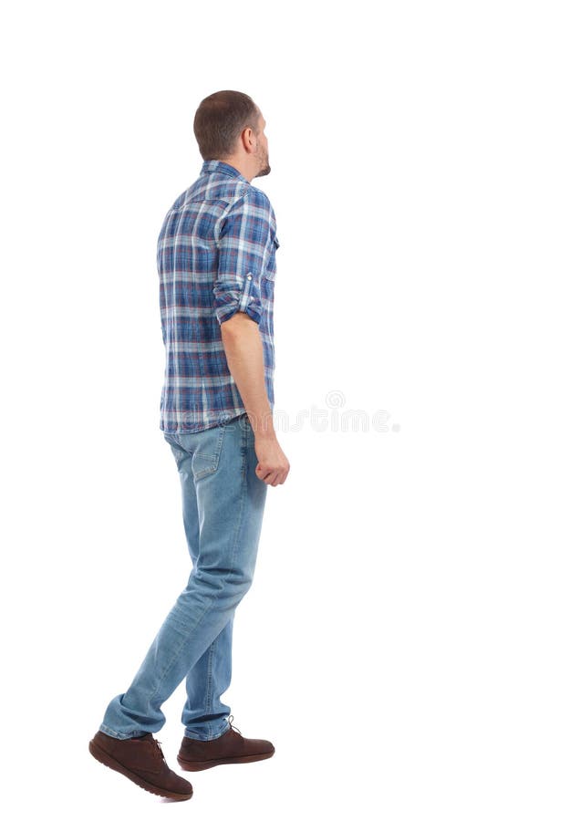 Back View of Going Handsome Man. Walking Young Guy Stock Image - Image ...