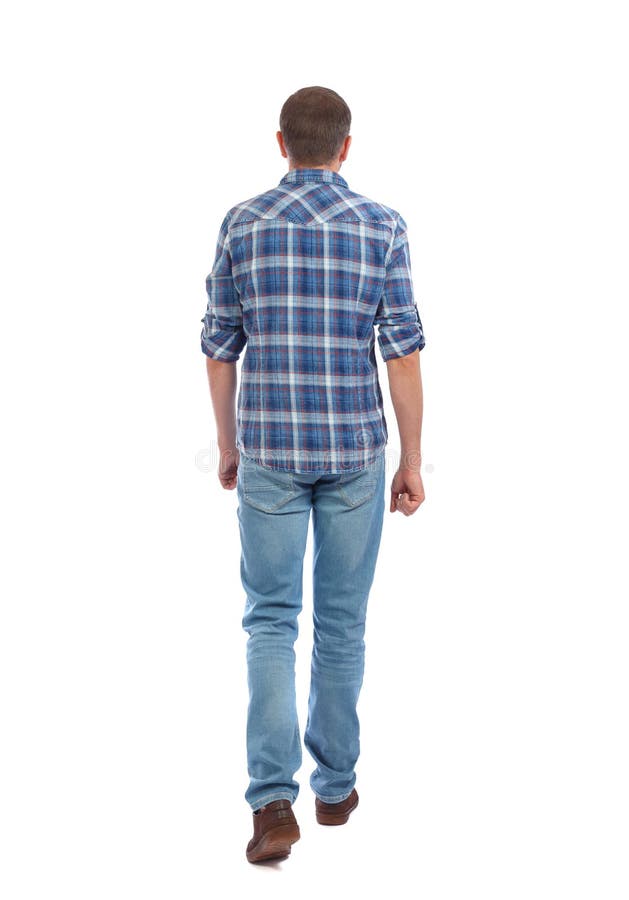 Back View of Going Handsome Man. Walking Young Guy Stock Image - Image ...