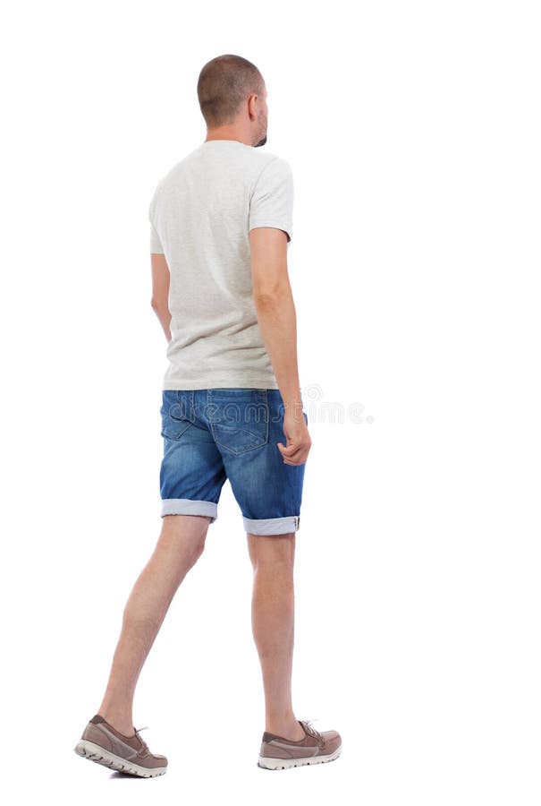 Back View of Going Handsome Man. Walking Young Guy Stock Image - Image ...