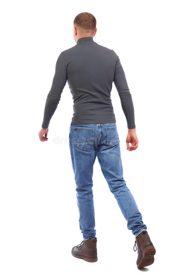 Back View of Going Handsome Man. Walking Young Guy Stock Photo - Image ...