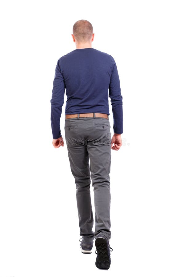 Back View of Going Handsome Man. Walking Young Guy Stock Image - Image ...