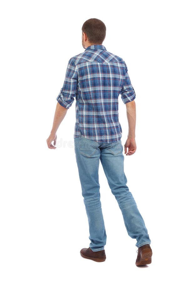 Back View of Going Handsome Man. Walking Young Guy Stock Photo - Image ...
