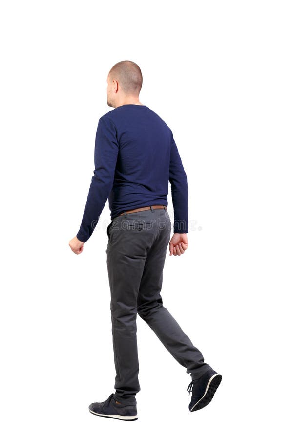 Back View of Going Handsome Man. Walking Young Guy Stock Photo - Image ...