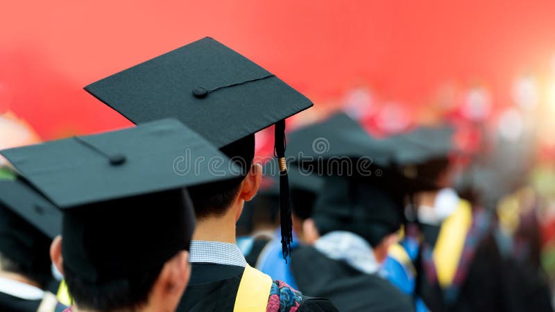 Back view of graduates stock photo. Image of high, asian - 285331802