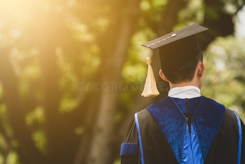 Back View of Graduates during Commencement. Concept Education ...