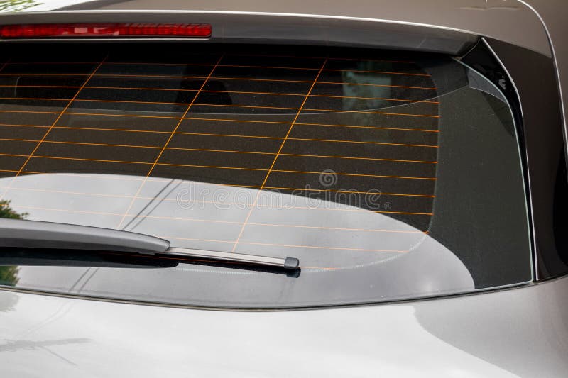 Back View of Gray Car Window for Sticker Mockup Stock Image - Image of ...