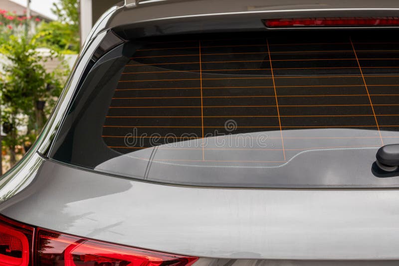Back View of Car Window for Sticker Mockup Stock Image - Image of city ...