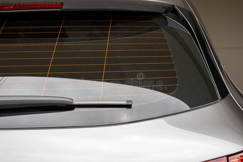 Back View of Gray Car Window for Sticker Mockup Stock Image - Image of ...