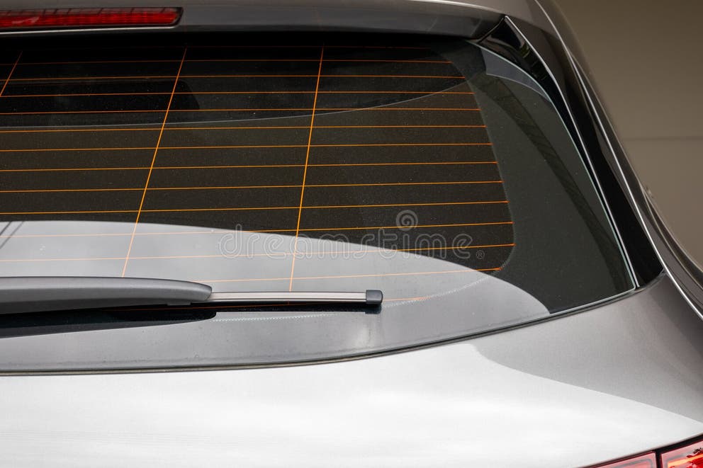 Back View of Gray Car Window for Sticker Mockup Stock Image - Image of ...