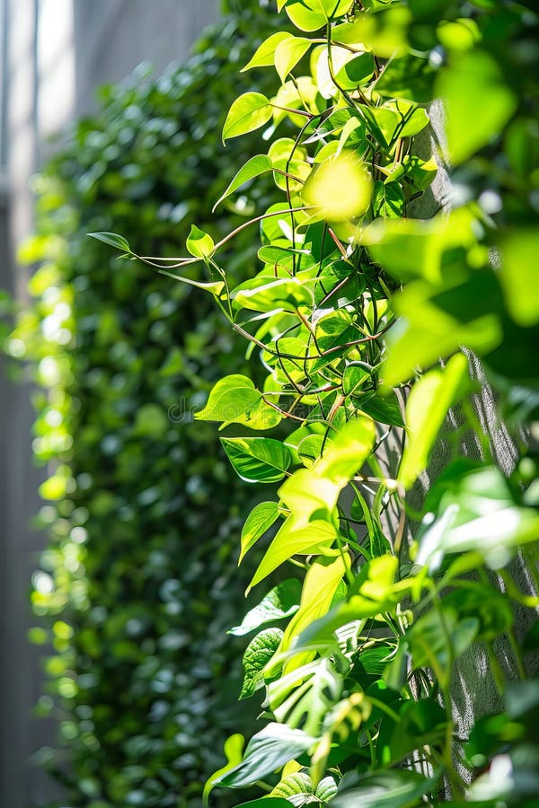 Back View of Greenery Setup Enhancing Interior Design Concepts Stock ...