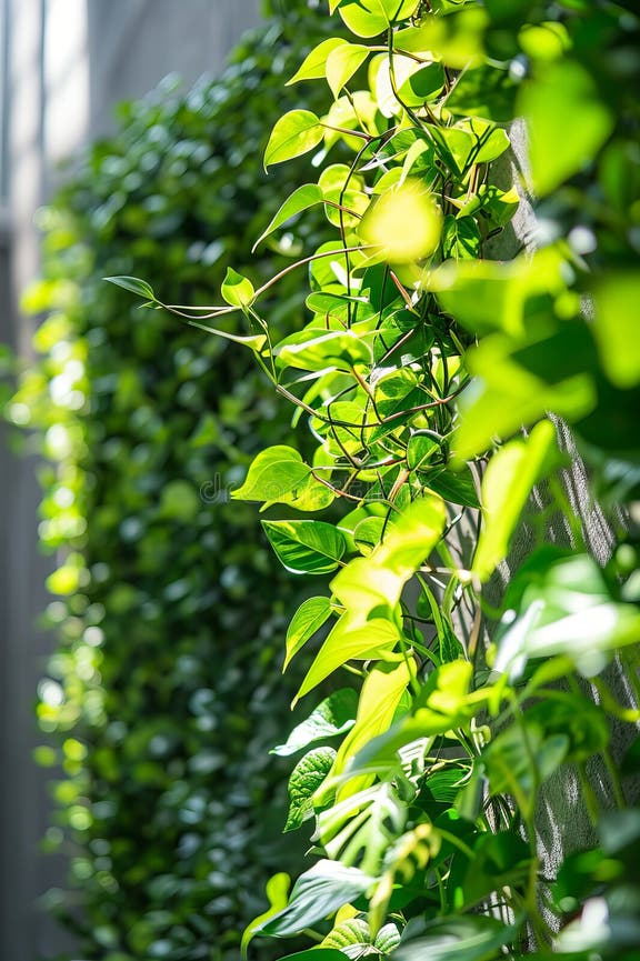 Back View of Greenery Setup Enhancing Interior Design Concepts Stock ...