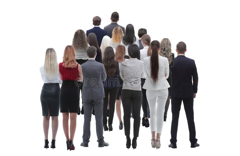 Back View Group of Business People. Rear View. Isolated Over White ...