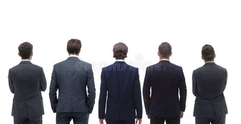 Back View Group of Business People. Rear View. Isolated Over White ... Back View Group of Business People. Rear View. Isolated Over White ...