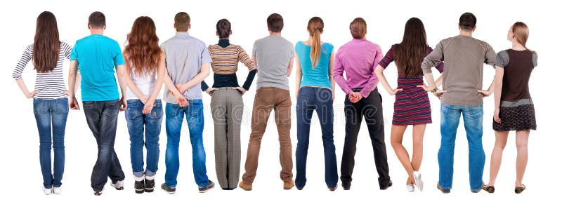 Back View Group of People Looking Stock Image - Image of adult, male ...