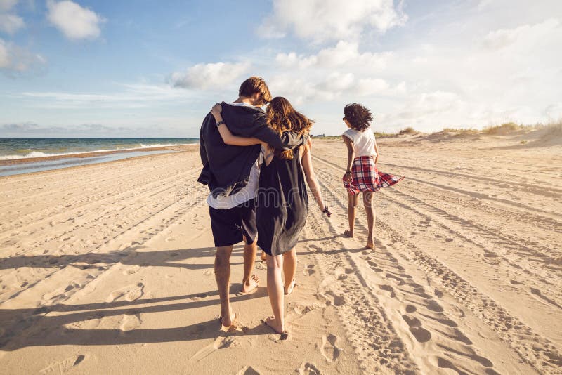 Back View of a Group of People Walking Together Stock Photo - Image of ...