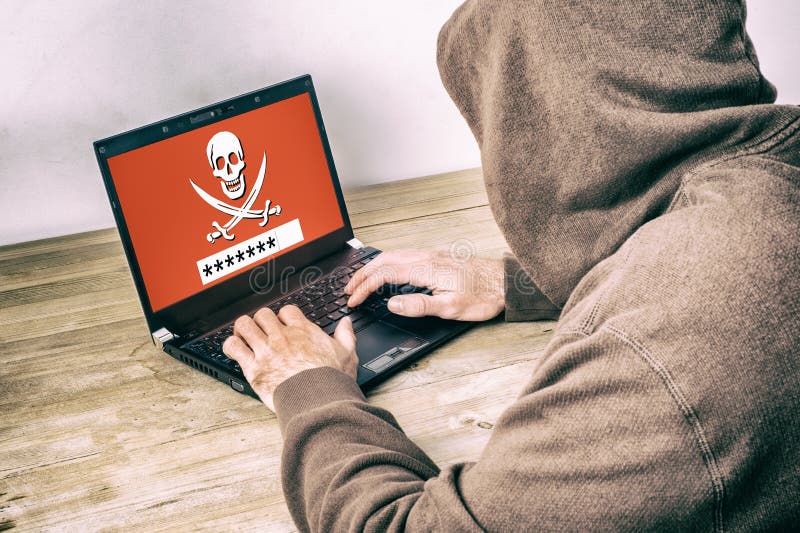 Back view of a hacker stock photo. Image of attack, robber - 79203670
