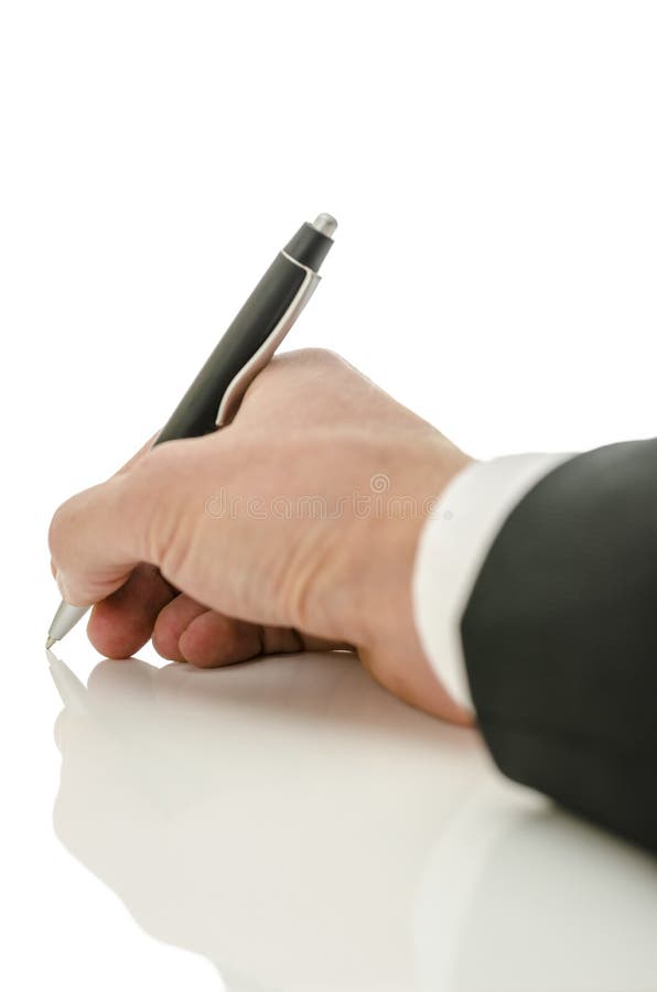 Back View of Hand Writing on Copy Space Stock Photo - Image of ...