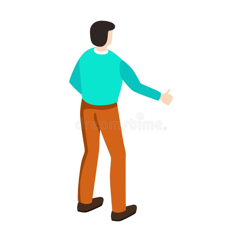Back View of a Human Standing. Isolated Design Element Stock Vector ...