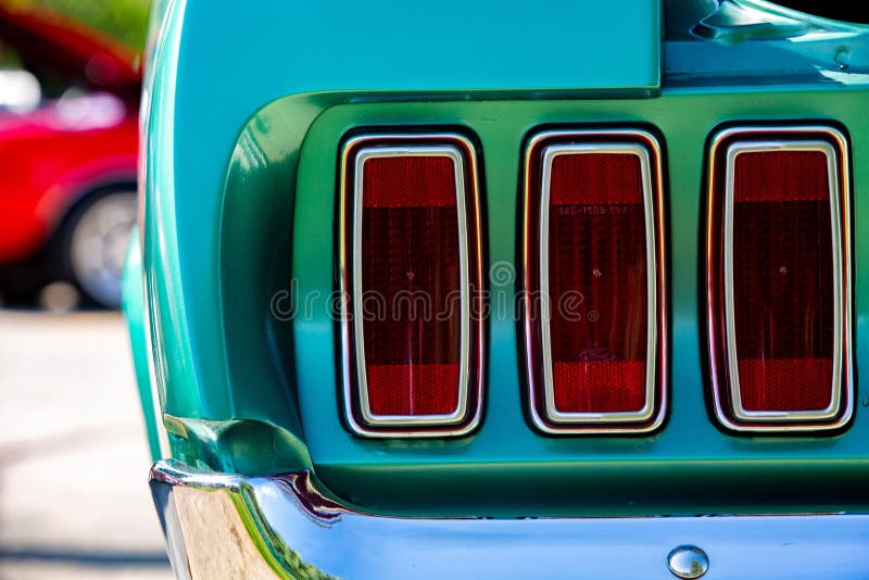 Back View of the Lights of a Classic Ford Mustang Car Editorial Photo ...