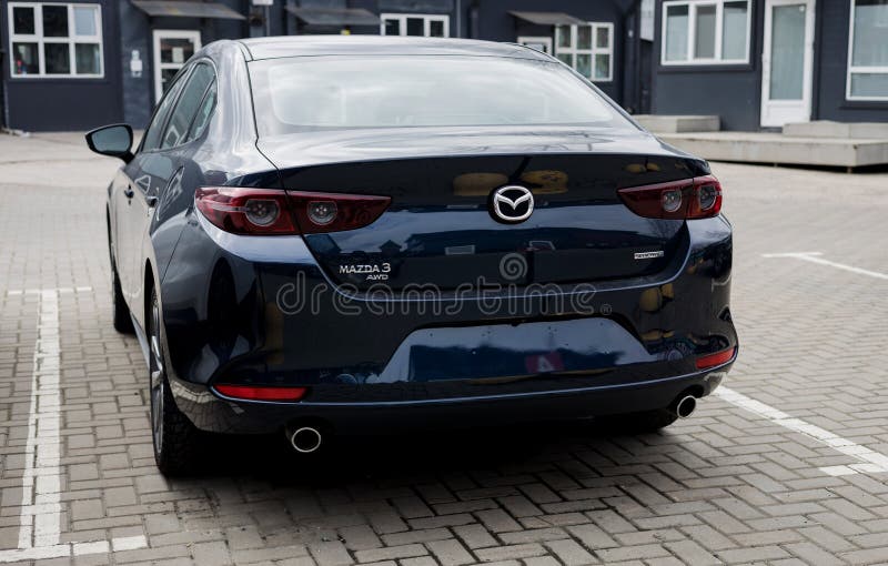 Back View of Luxury Mazda 3 Editorial Stock Photo - Image of luxury ...
