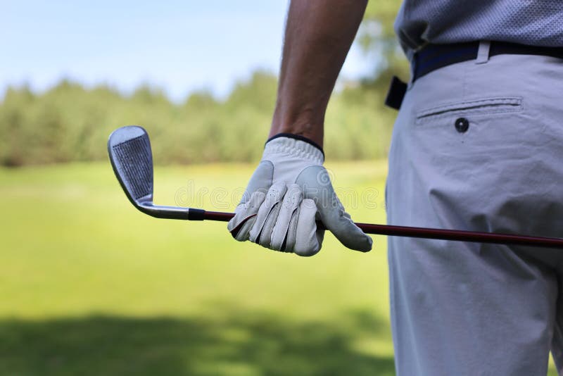Back View of a Male Golf Player at the Green Course Stock Photo - Image ...