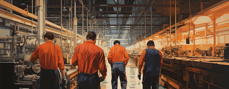 Back view of male workers stock illustration. Illustration of scientist ...