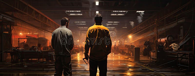 Back view of male workers stock illustration. Illustration of ...
