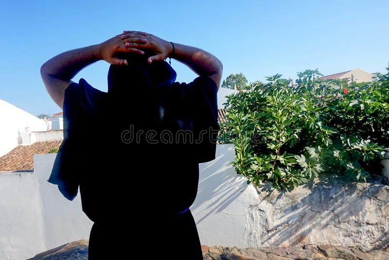 Back View of a Man Enjoying the Sunny Weather Stock Photo - Image of ...
