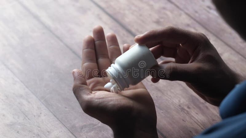 Back View of Man Hand Taking Medicine Stock Video - Video of drug, hand ...