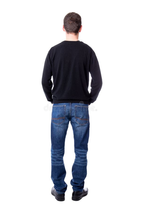 Back View of Man Isolated on White Stock Image - Image of lifestyle ...
