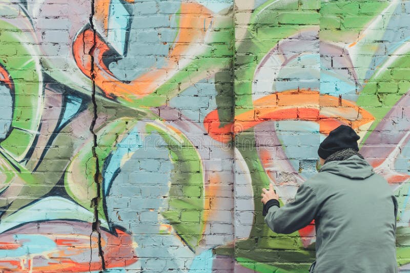 Man Painting Graffiti Back View Stock Photos - Free & Royalty-Free ...