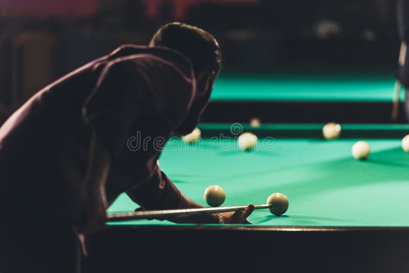 Back View of Man Playing in Russian Pool Stock Image - Image of sport ...