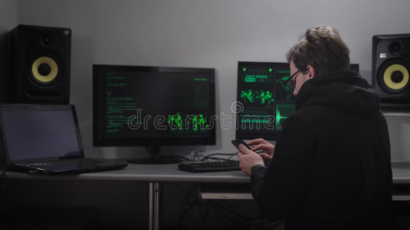 Smartphone, Ai System and 3D Hologram of Networking or Big Data for ...