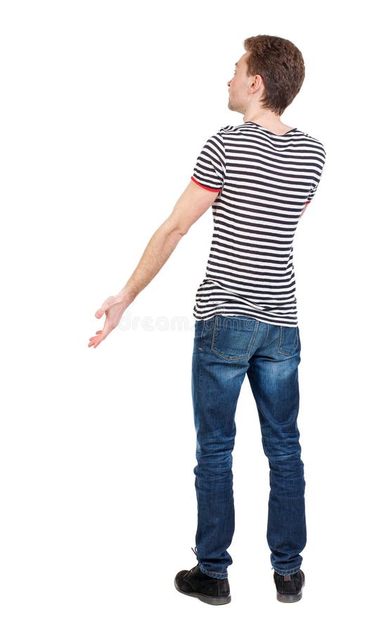 Back View of Man . Standing Young Guy Stock Image - Image of jeans ...
