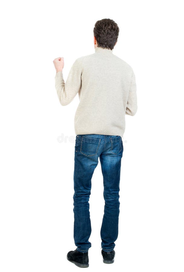 Back View of Man . Standing Young Guy Stock Image - Image of portrait ...