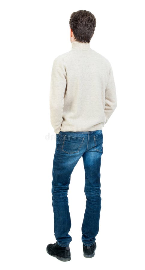 Back View of Man . Standing Young Guy Stock Image - Image of isolated ...